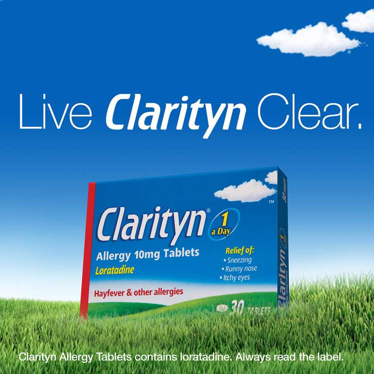 Clarityn Allergy Hayfever Relief Tablet 10mg - 30 ct at Amazon