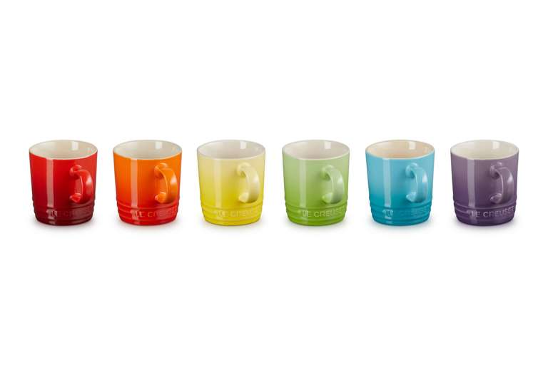 LE CREUSET Rainbow Espresso Mug Set (6) Stoneware 100 ml at Amazon - £ ...