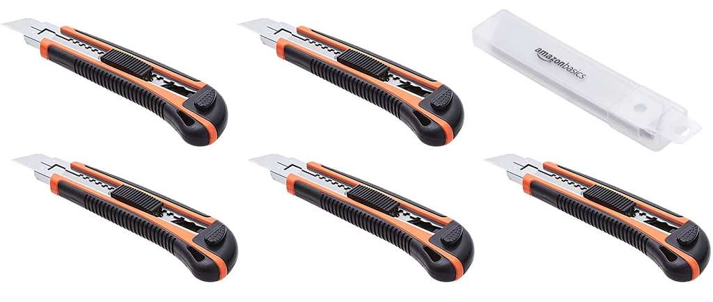 Amazon Basics Heavy Duty Retractable Ergonomic Handle Utility Knife ...