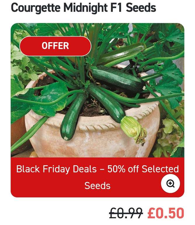 Courgette Seeds £0.50 + Free Delivery on Everything at DT Brown ...