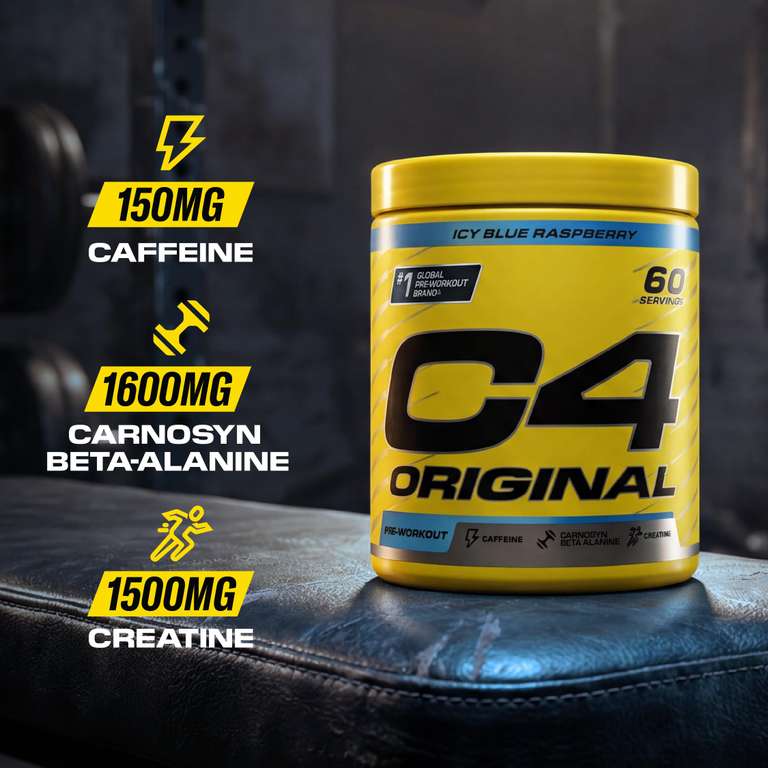 C4 Original Beta Alanine Sports Nutrition Bulk Pre Workout Powder 60 ...