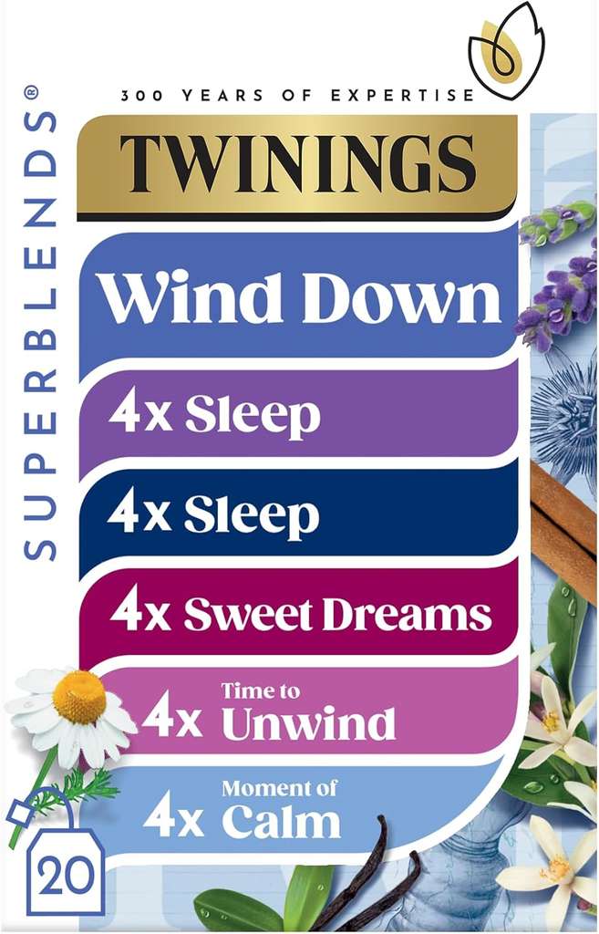 Twinings Wind Down Collection Tea Selection for Relaxation, Sleep, Calm ...