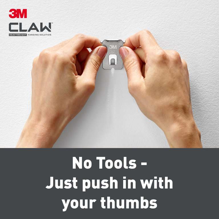 3M CLAW Picture Hooks for Hanging Paintings on Plaster Walls, 2 Hooks ...