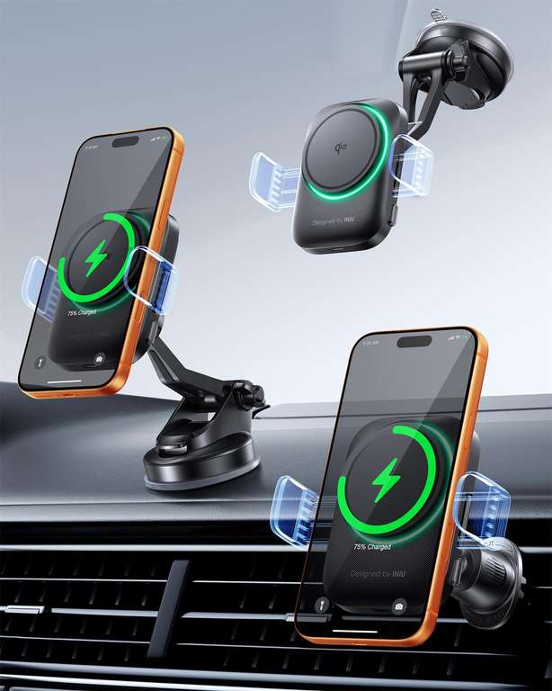 INIU 3-in-1 15W Wireless Car Charger for MagSafe – £9.99 at SimpleLife ...