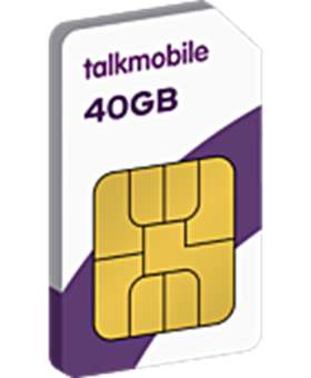 Talkmobile 40GB Sim Only - 5G Data, EU Roaming at Uswitch - £6.95/mo