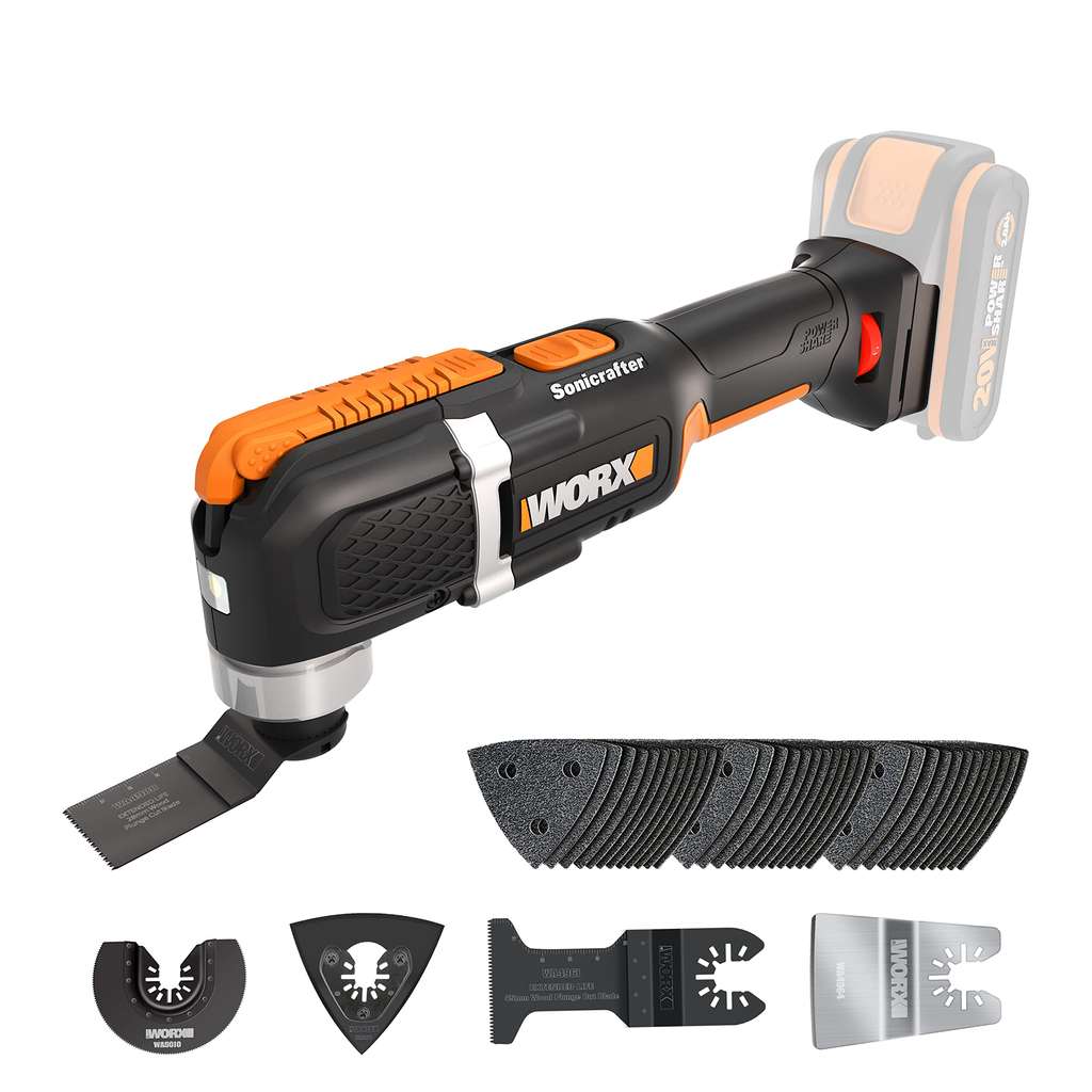 WORX WX696.9 Sonicrafter Cordless Oscillating Multi-Tool, Power Share ...