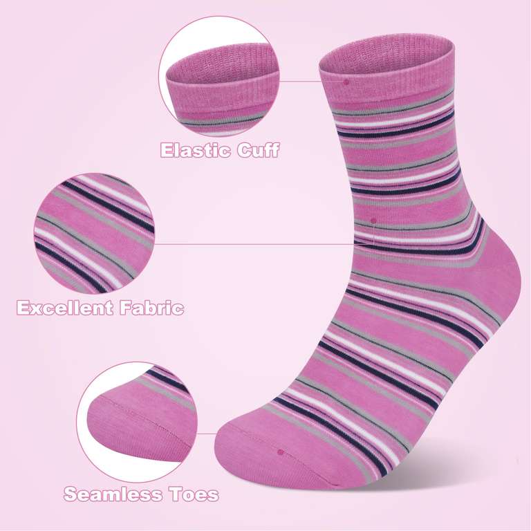 10 Pairs Women's Socks with Multi Stripe Dot Heart Patterns – £5.67 at ...