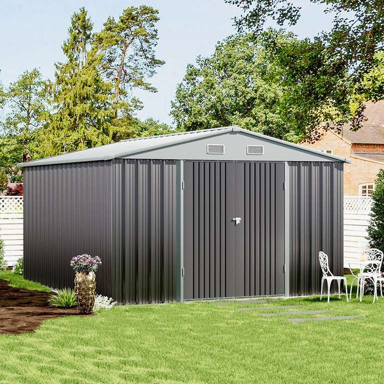 Living and Home 10x12ft Outdoor Metal Shed – Free Delivery at Debenhams ...