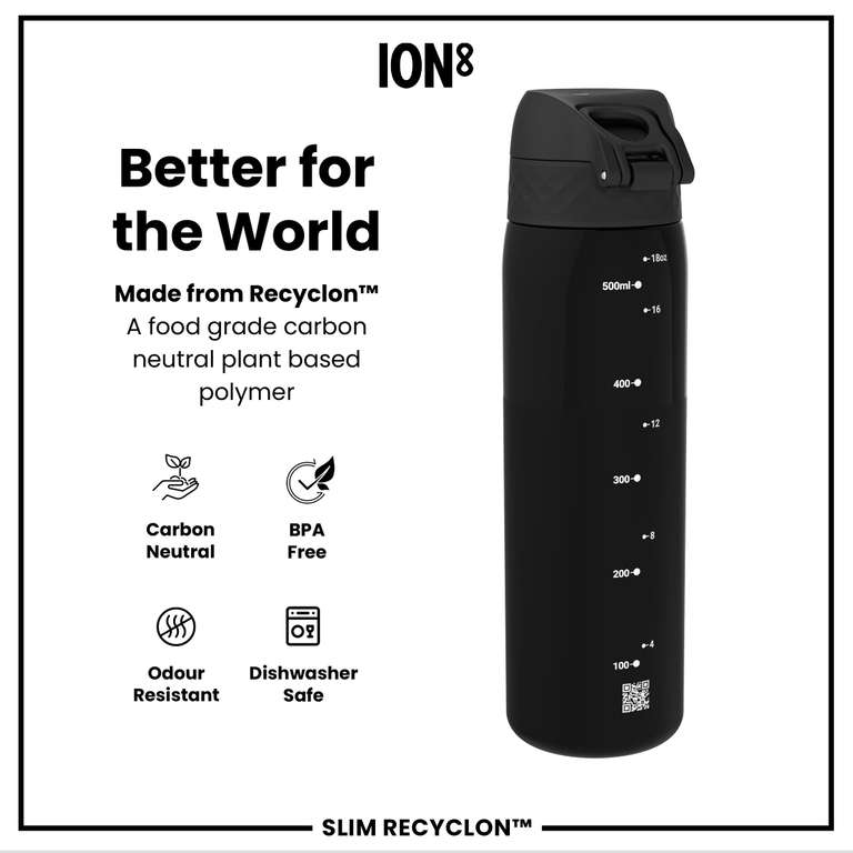 Ion8 Water Bottle 500 ml/18 oz Leak Proof Easy to Open Secure Lock ...