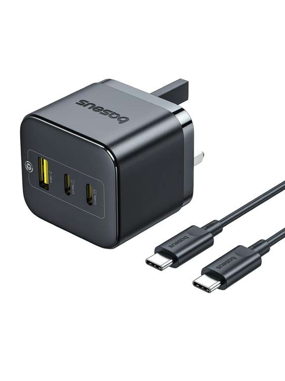 Baseus 65W 3-Port Charger, Cable, Protocols - PD3.0, PPS, QC3.0, FCP ...
