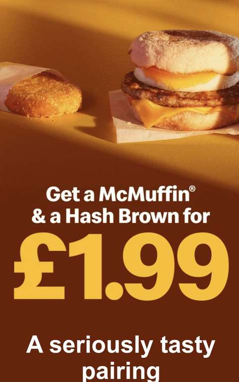McMuffin & Hash Brown £1.99 - Enjoy Maccies Morning at McDonalds ...