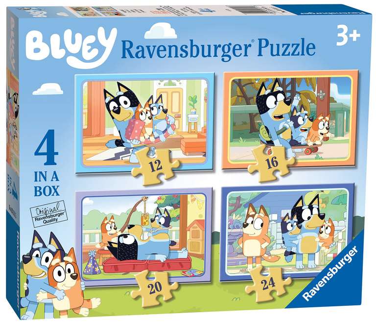 Ravensburger Bluey 4 in Box Jigsaw Puzzle 12, 16, 20 & 24 Pieces £4.80 ...