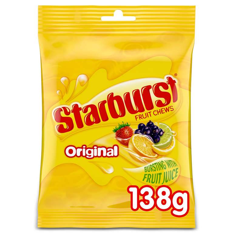 Starburst Original Fruit Chews Sweets Pouch Bag, 138g (81p / 77p on S&S ...