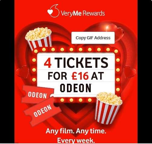 ODEON Tickets: 2 for £8 & 4 for £16 - Via Vodafone | hotukdeals