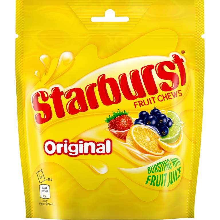Starburst Original Fruit Chews Sweets Pouch Bag, 138g (81p / 77p on S&S ...